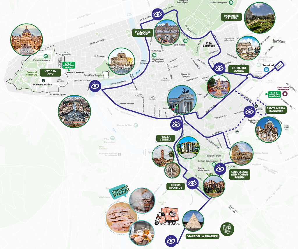 Open bus tour of Rome by Night | Green Line Tours